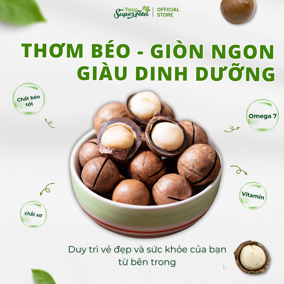 Macca Úc (Thượng hạng) (Nứt vỏ) (360g) – Your Superfood