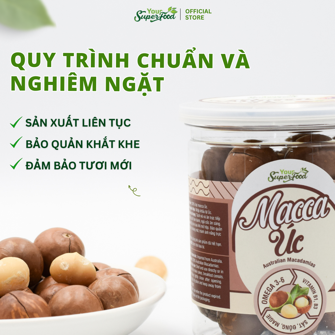 Macca Úc (Thượng hạng) (Nứt vỏ) (360g) – Your Superfood