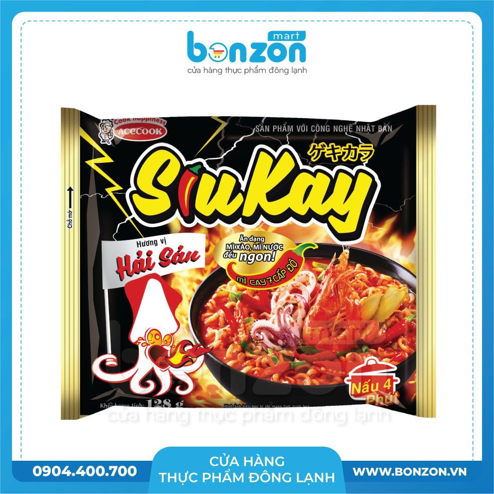 MÌ SIUKAY HẢI SẢN (128G) – BONZON - Siêu Thị Thực Phẩm Tiện Lợi
