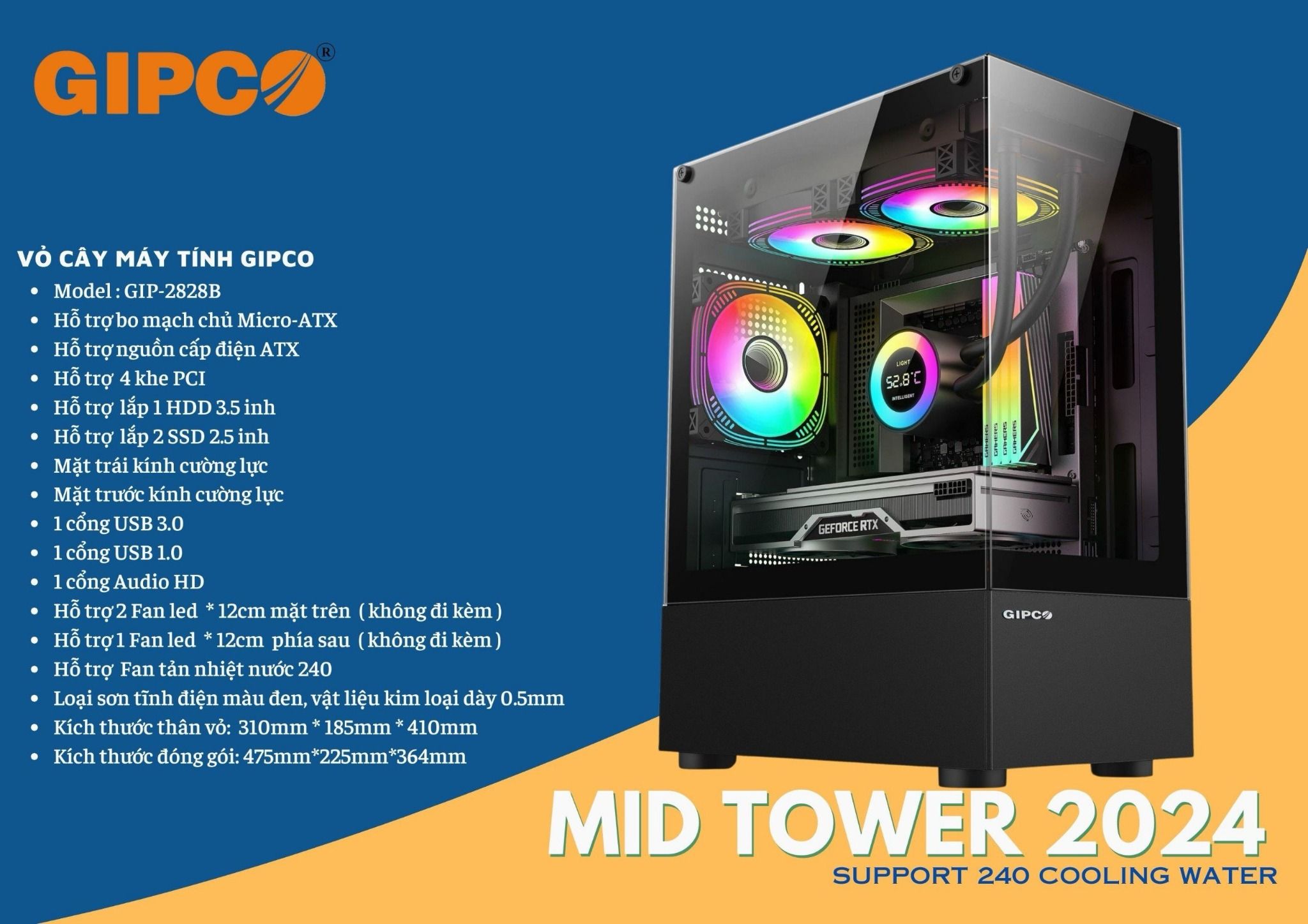 Vỏ Case Máy Tính GIPCO 2828B – GIPCO TECH