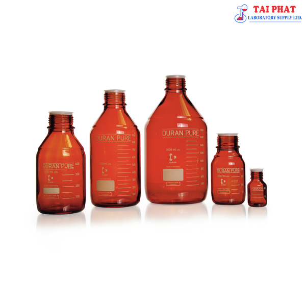 Chai trung tính, GL 45, DURAN PURE, 1000ml, có nắp che bụi