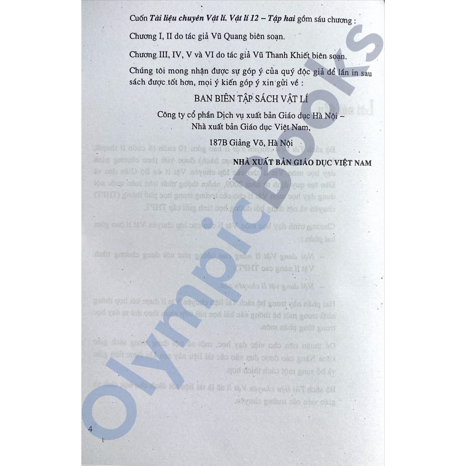 Tài liệu chuyên vật lí - Vật lí 12 tập 2 – OLYMPICBOOKS