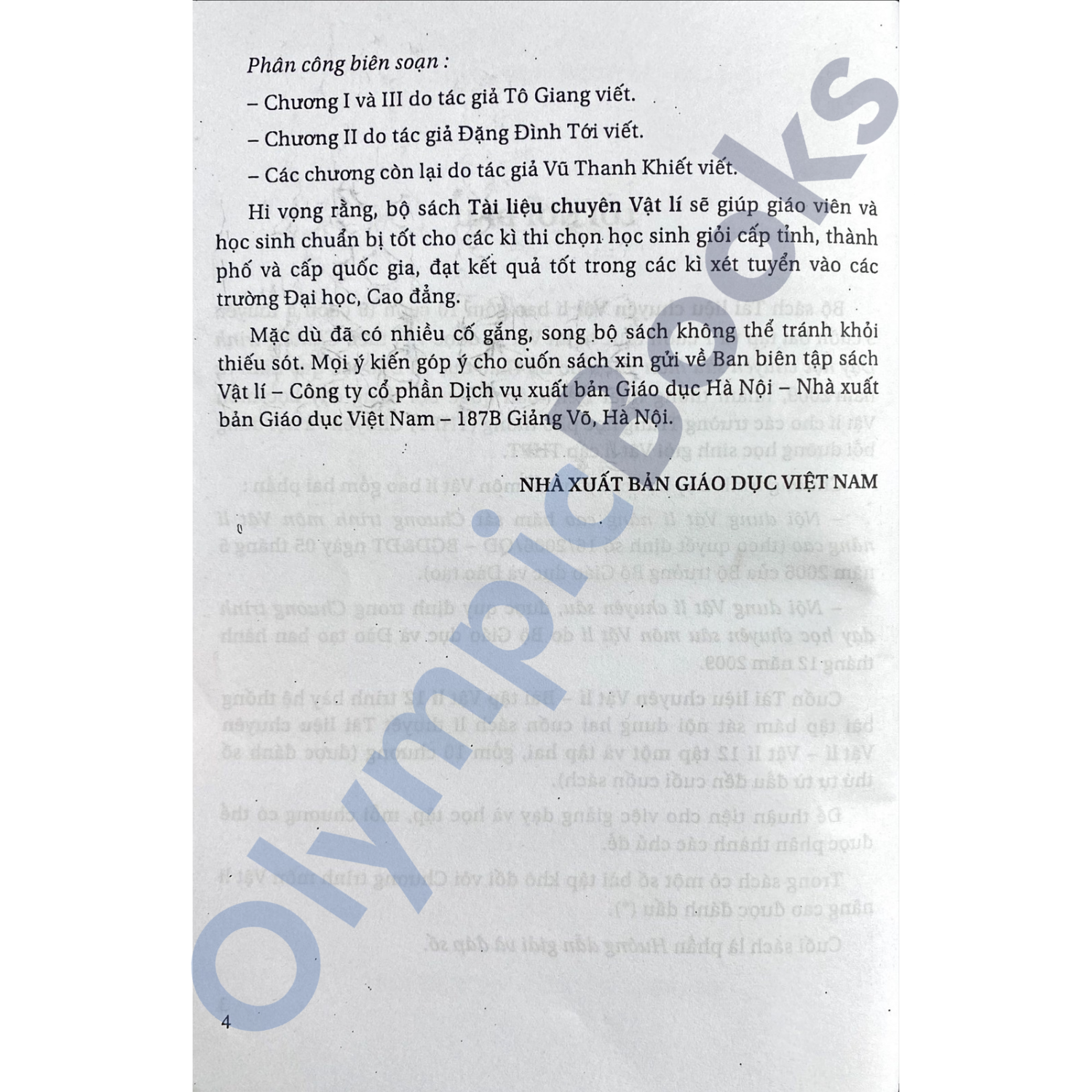 Tài liệu chuyên vật lí - Bài tập vật lí 12 – OLYMPICBOOKS