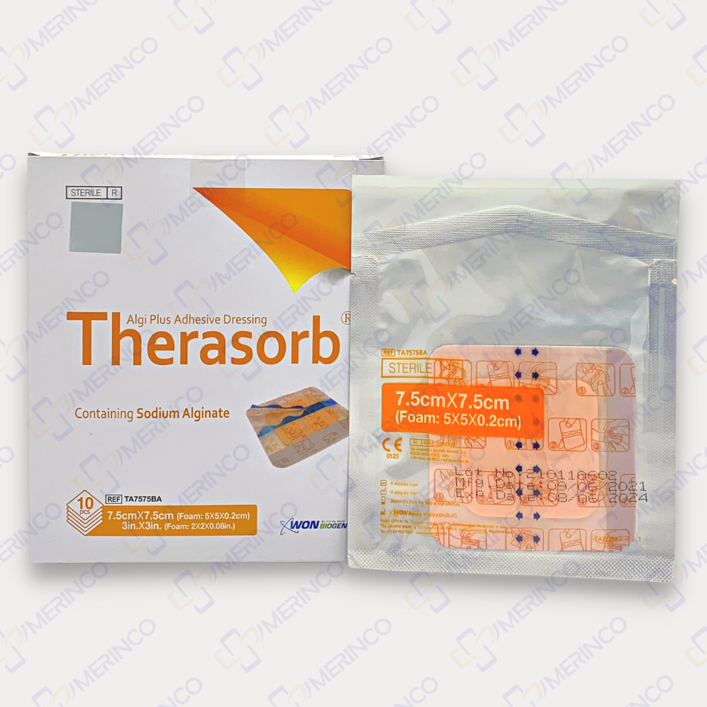 Băng gạc xốp vết thương Therasorb Algi Plus Adhesive 7.5cmx7.5cm – Merinco