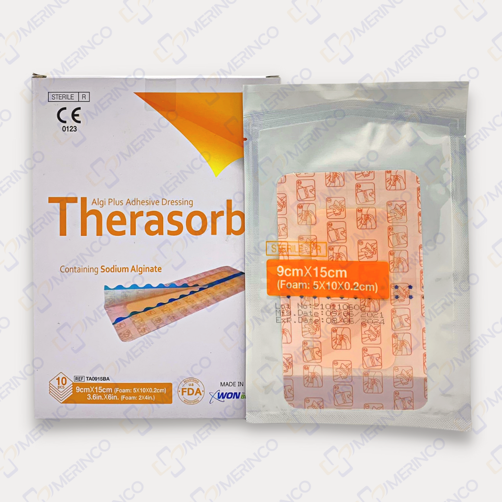 Băng gạc xốp vết thương Therasorb Algi Plus Adhesive 9cmx15cm – Merinco