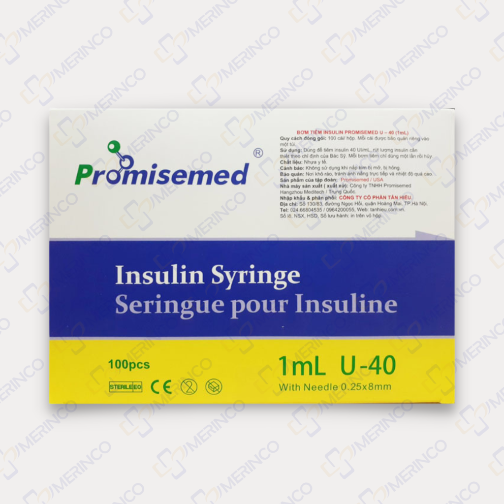Bơm Tiêm Tiểu đường Insulin Promisemed 1ml U40 Merinco