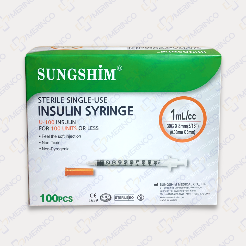 Bơm Tiêm Insulin Sungshim Hàn Quốc 1ml Kim Ngắn Merinco