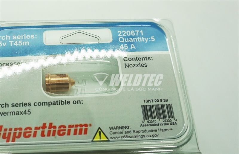 Bép cắt plasma PWX45 220671 Hypertherm – Phụ Kiện Hàn Cắt