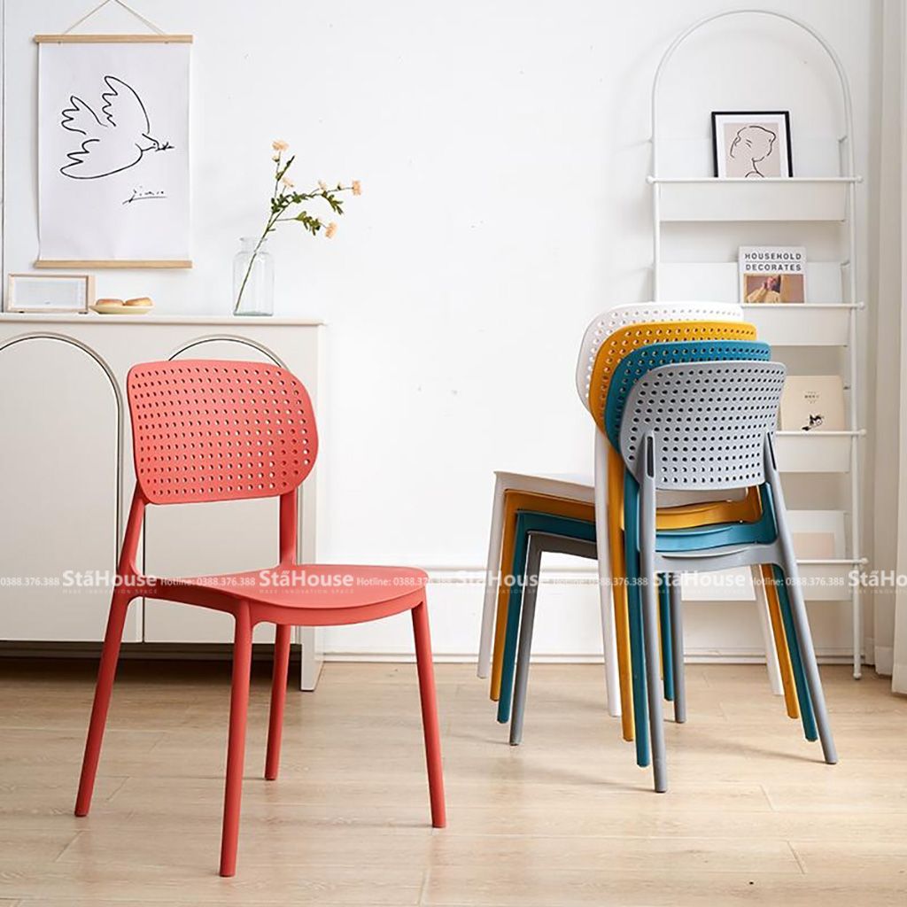 GhẾ Cafe GhẾ Ăn NhỰa ĐÚc Hol Sankyo Stahouse