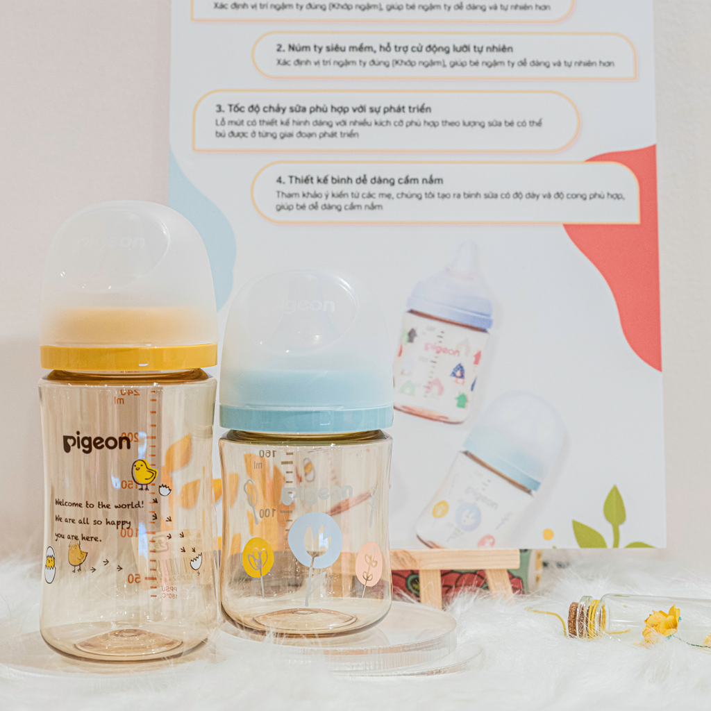 Bình sữa Pigeon PPSU Plus WN3 phiên bản Nhật hình Gà con – PIGEON OFFICIAL STORE