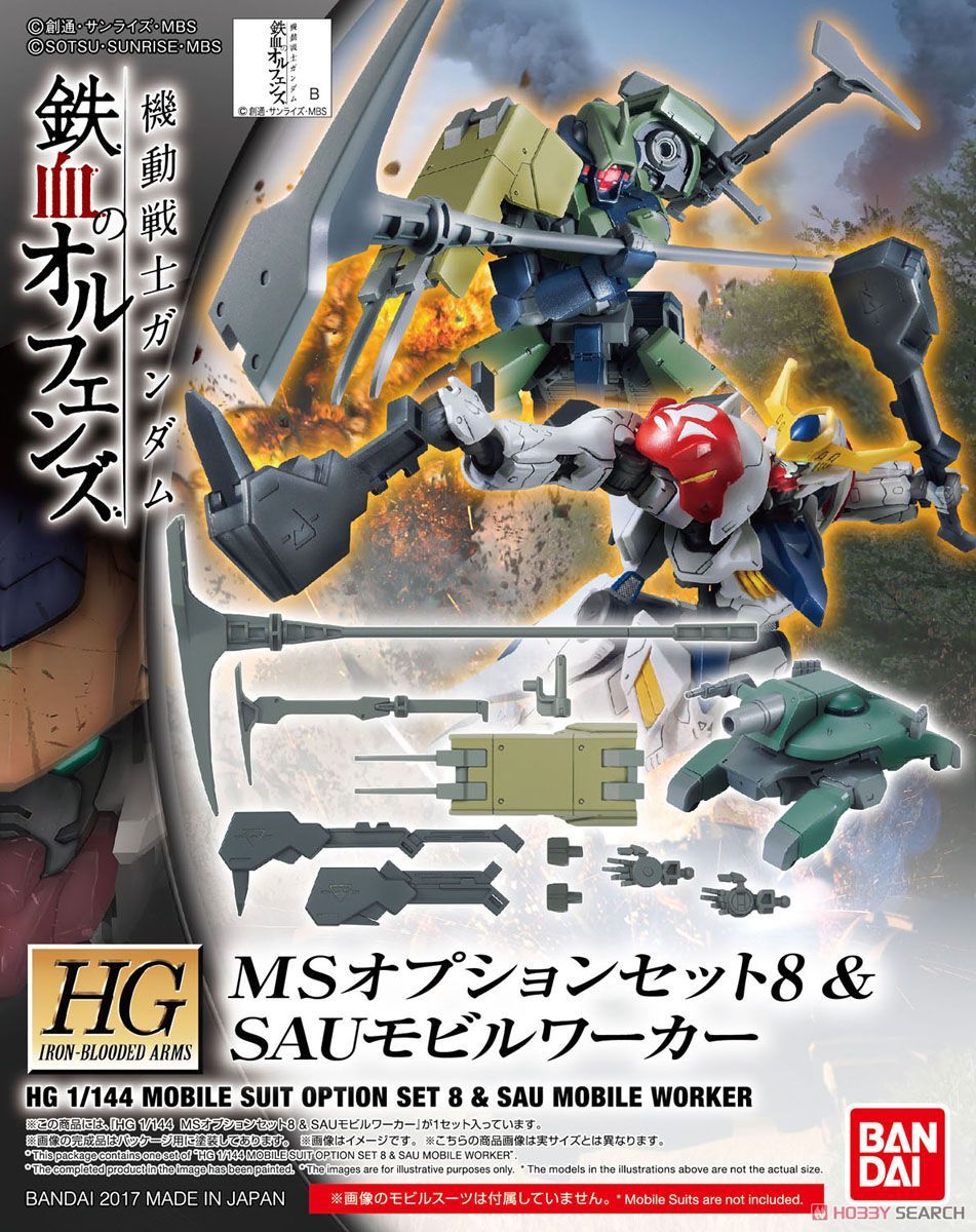 HG IBO 1/144 Mobile Suit Option Set 8 & SAU Mobile Worker - LIB Gunpla