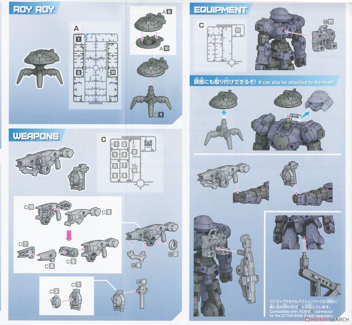 30MM 1/144 bEXM-15 Portanova - Dark Gray - LIB Gunpla
