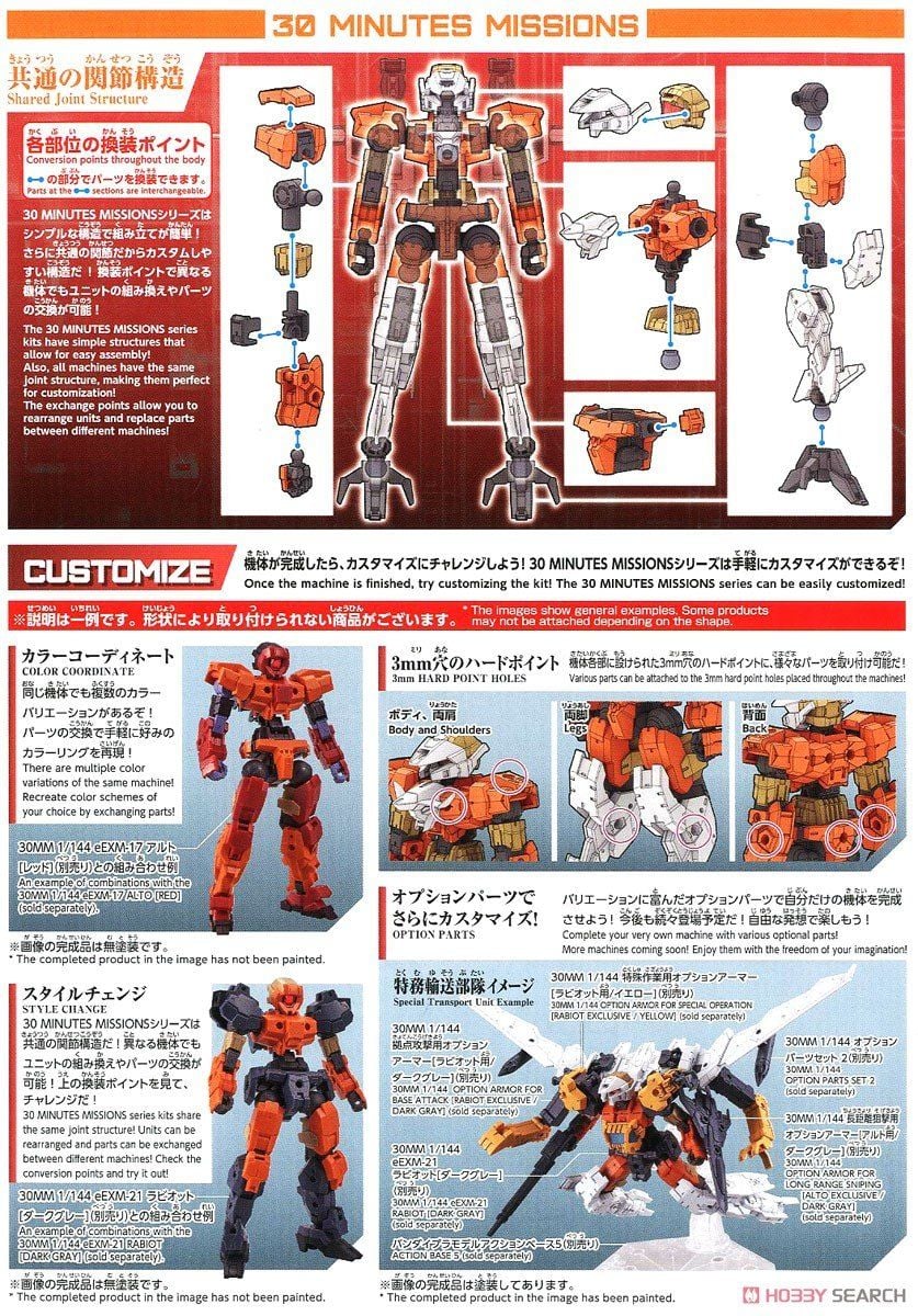 30MM 1/144 Alto Flight type - Orange - LIB Gunpla