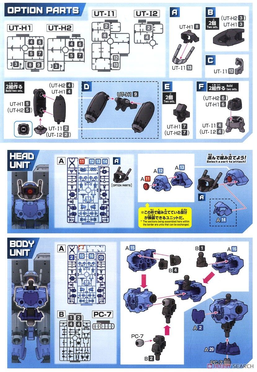 30MM 1/144 bEXM-15 Portanova Marine type - Blue gray - LIB Gunpla