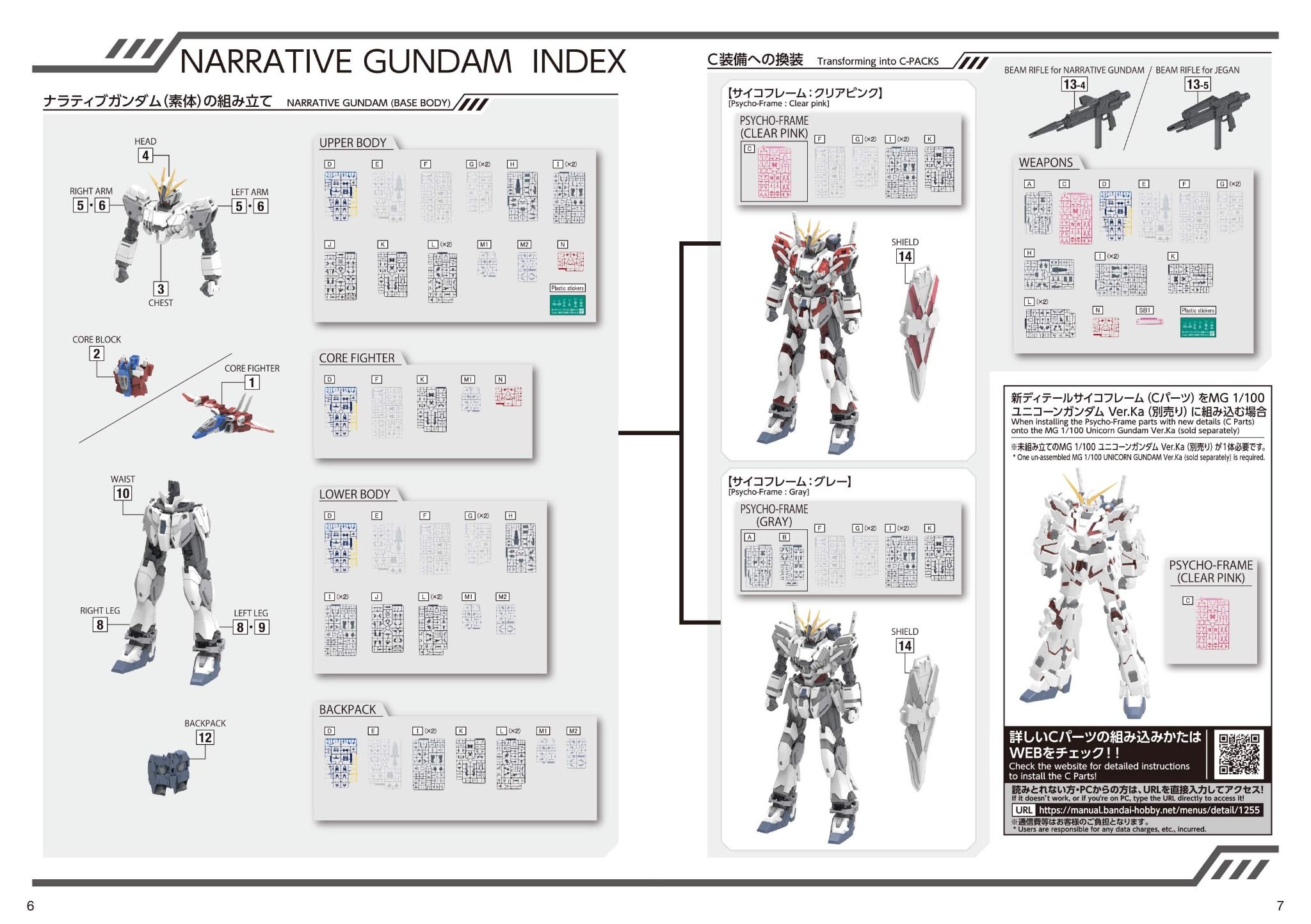 MG 1/100 NARRATIVE GUNDAM C PACKS Ver Ka - LIB Gunpla