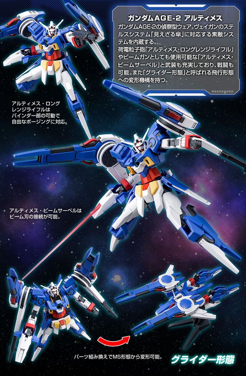 HG Age 1/144 Gundam Age 1 Razor & Gundam Age 2 Artimes Set - LIB Gunpla