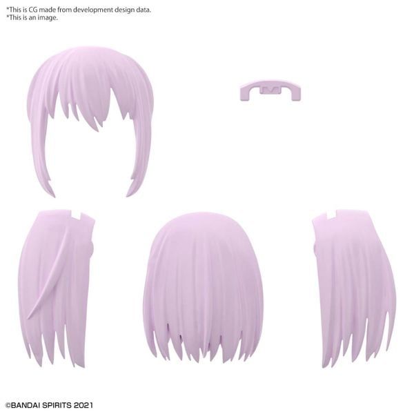 30MS Option Hair Style Parts Vol.4 - Medium Hair 3 [Pink 2] - LIB Gunpla