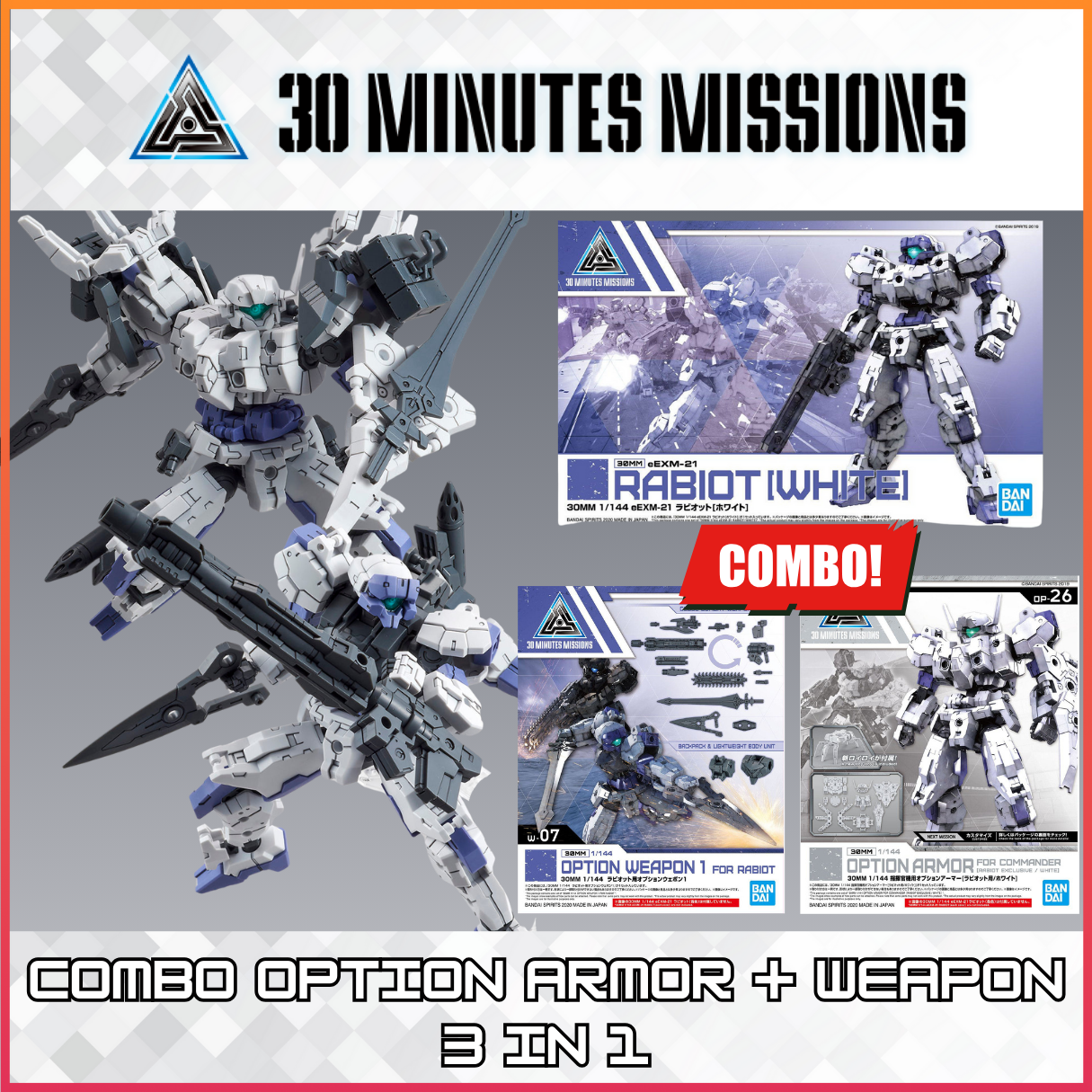 30MM 1/144 Rabiot (White) - LIB Gunpla