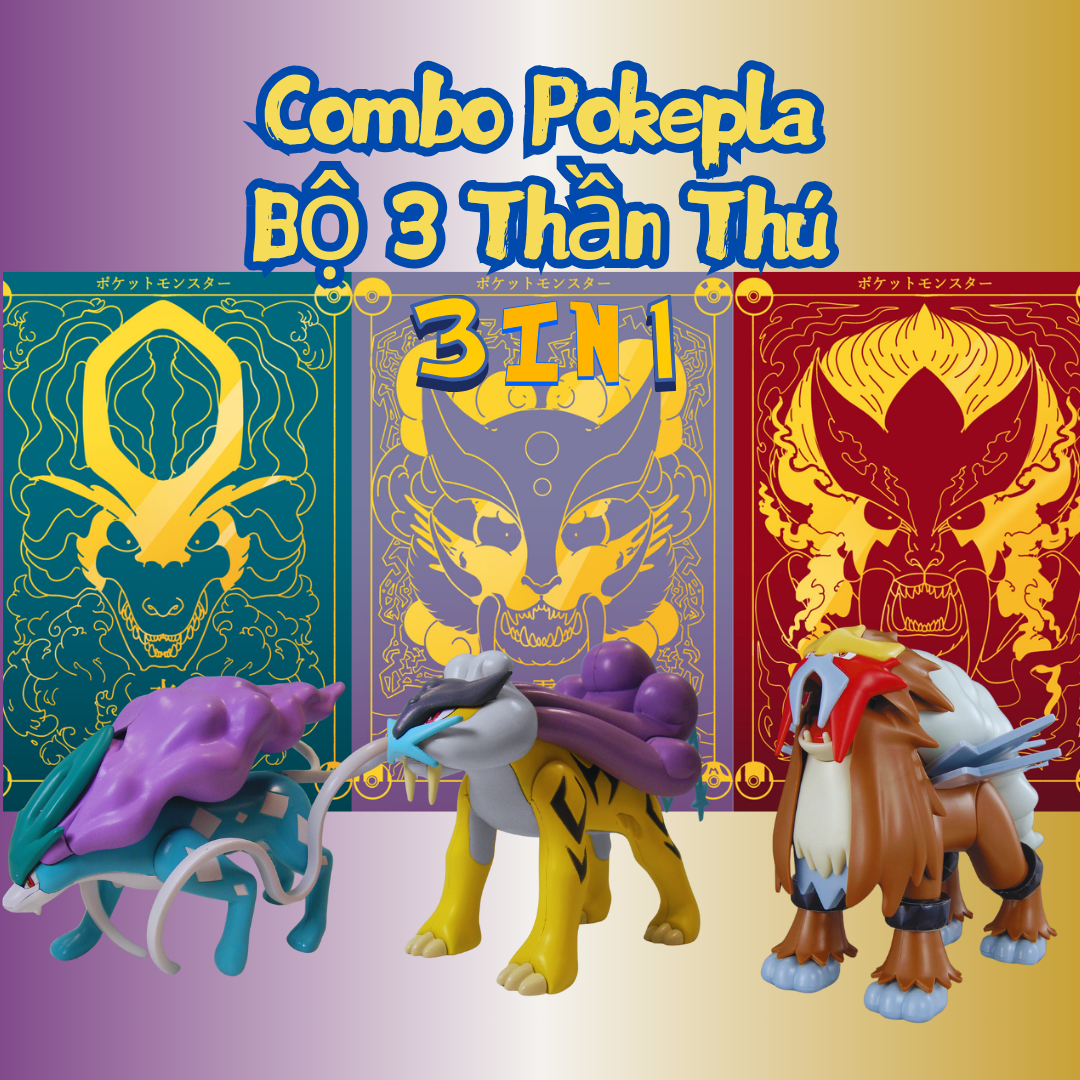 Combo Pokepla - Legendary beasts - Raikou + Entei + Suicune - LIB Gunpla