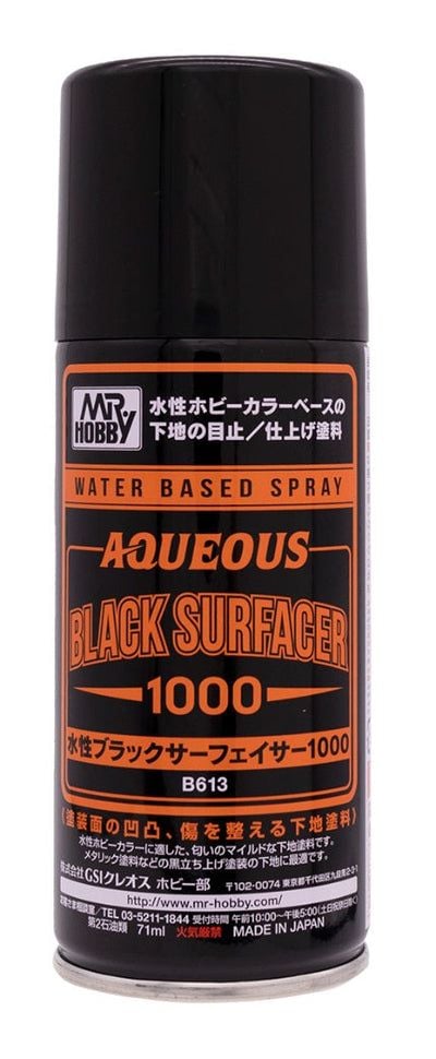 Sơn lót MR. HOBBY - B613 AQUEOUS BLACK SURFACER 1000 SPRAY - Gốc cồn ...