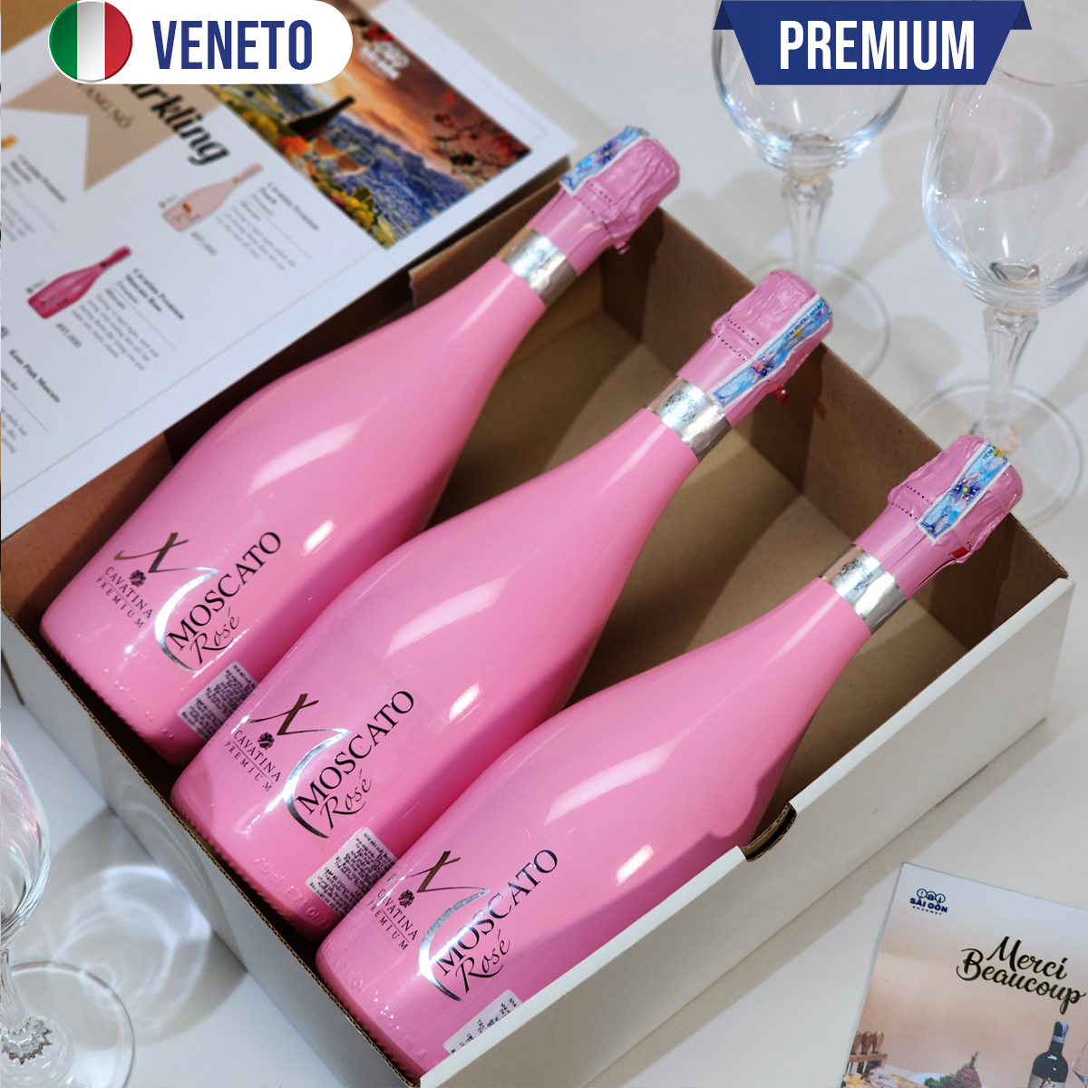 Rượu vang Cavatina Premium Moscato Rose Box 3 – SaigonGourmet