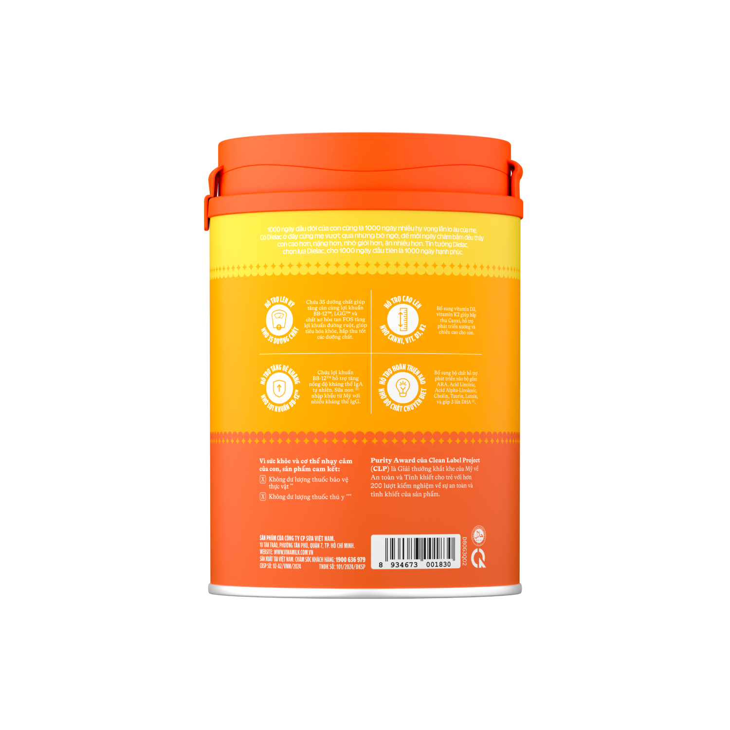 Sữa bột Vinamilk Dielac Alpha Gold 3 - Hộp thiếc 850g (cho trẻ từ 1 ...