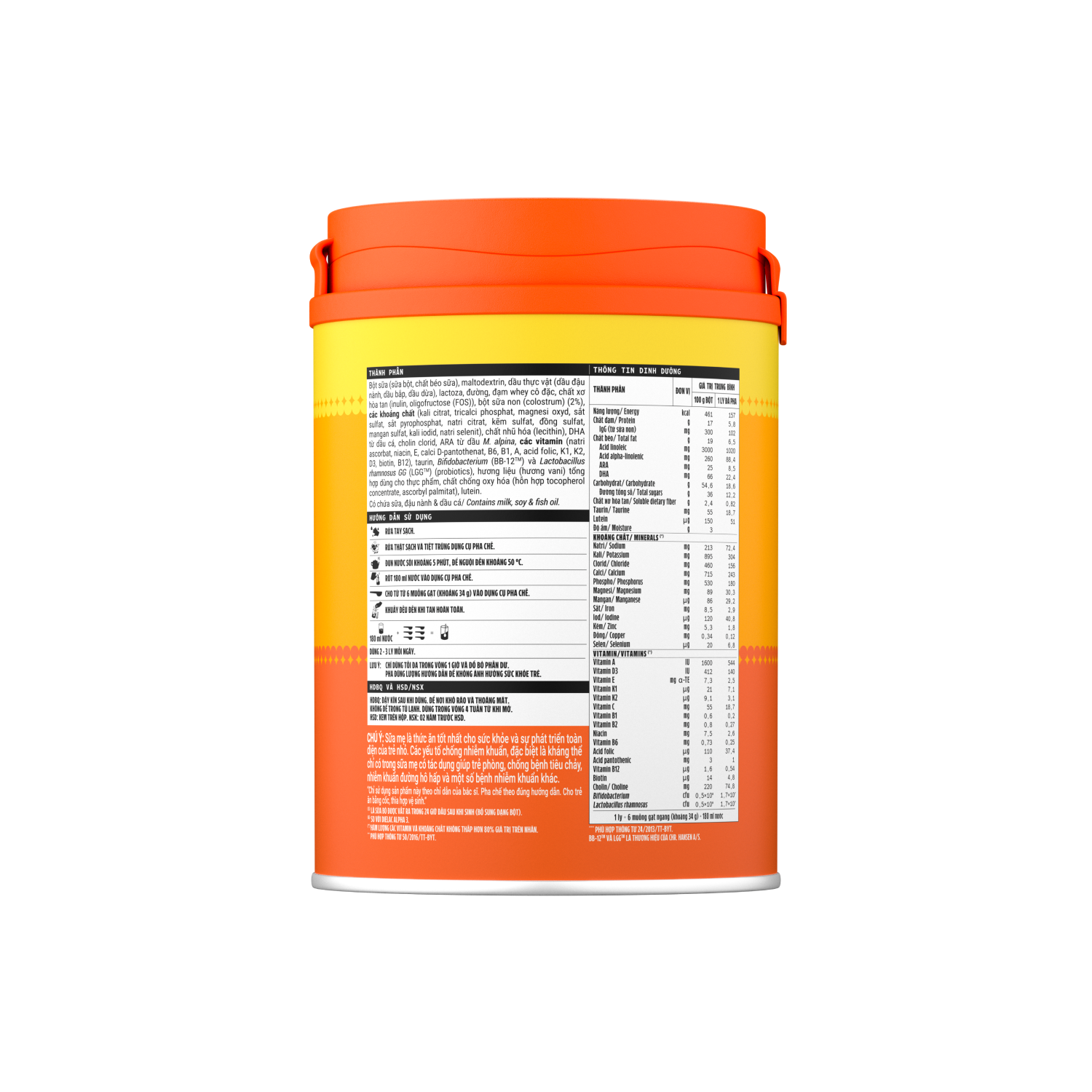 Sữa bột Vinamilk Dielac Alpha Gold 3 - Hộp thiếc 850g (cho trẻ từ 1 ...