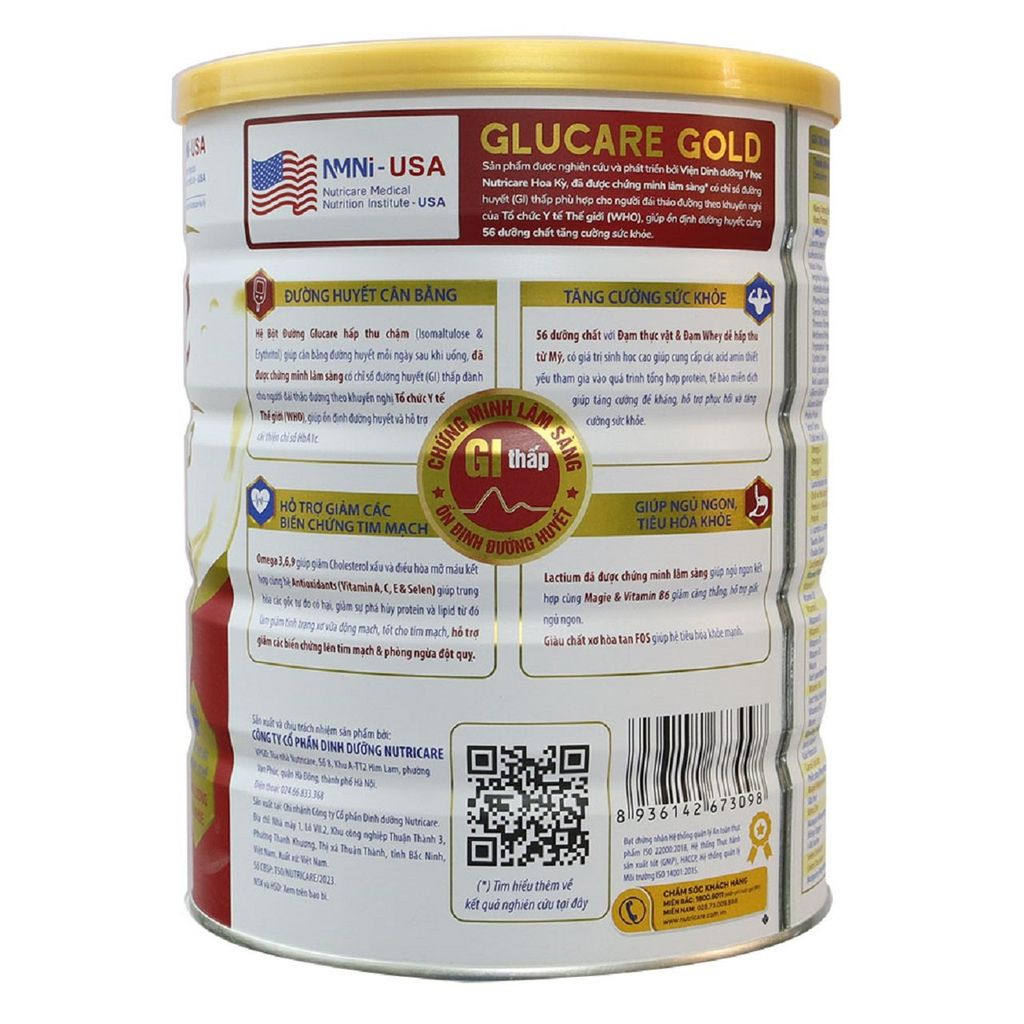 Sữa bột GLUCARE GOLD - 850gr - Nutricare ( giải pháp dinh dưỡng cho ng – Ruby Mart