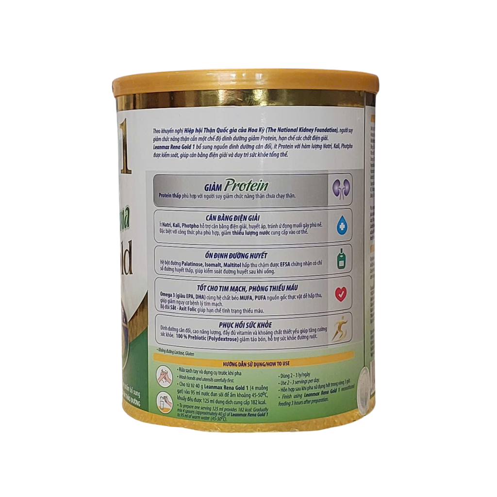 Sữa bột Lean Max Rena Gold 1 - 900gr ( dinh dưỡng cho bệnh nhân suy th ...