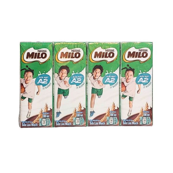 Lốc 4 Hộp Sữa Lúa Mạch MILO Mới – Sữa Mát A2, Dinh Dưỡng Vượt Trội! – Ruby Mart