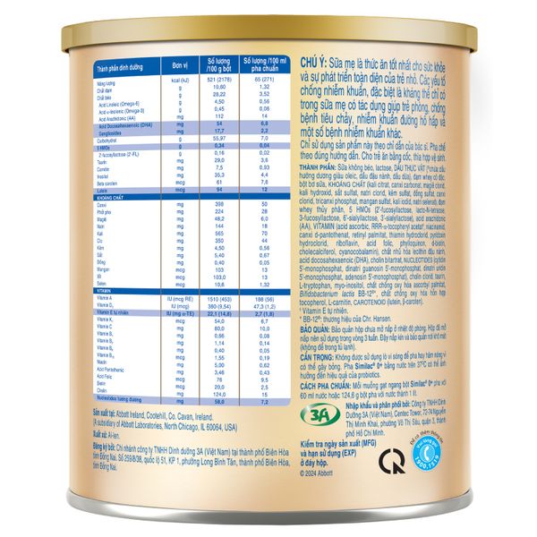 Sữa bột Similac 0+ 380g đột phá dinh dưỡng 5G cho trẻ từ 0-12 tháng t ...