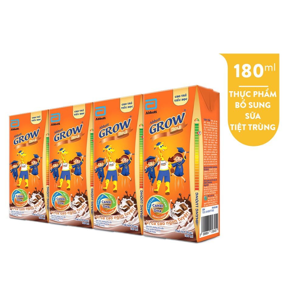 Lốc 4 hộp Abbott Grow Gold Cacao 180ml/hộp – Ruby Mart