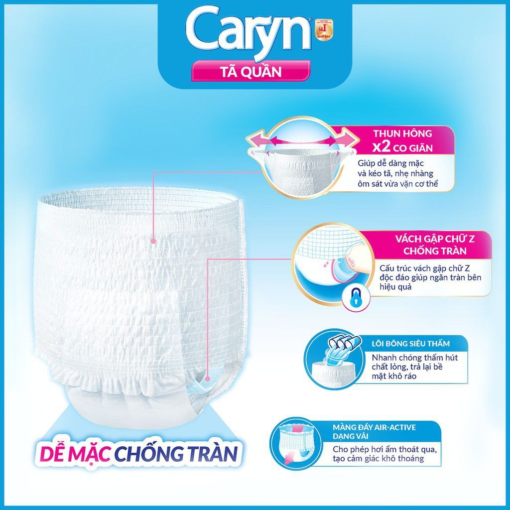 Tã Bỉm Quần Người Lớn Caryn Mỏng Nhẹ Chống Tràn Size L-14 Miếng Dành C ...