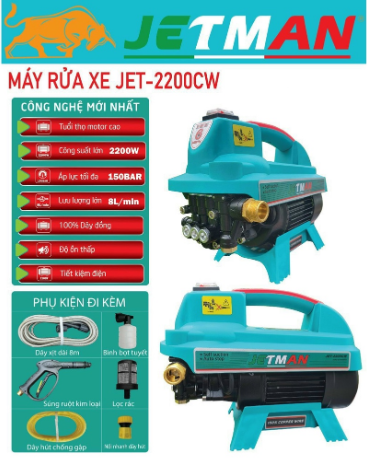 Máy Rửa Xe Jetman JET-2200CW, công suất 2200W – dienmaytrungnhung