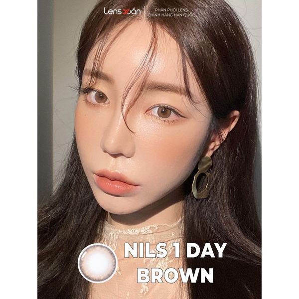 Lens 1 ngày Nils Brown chính hãng Olens | Nâu Gỗ Trong Veo