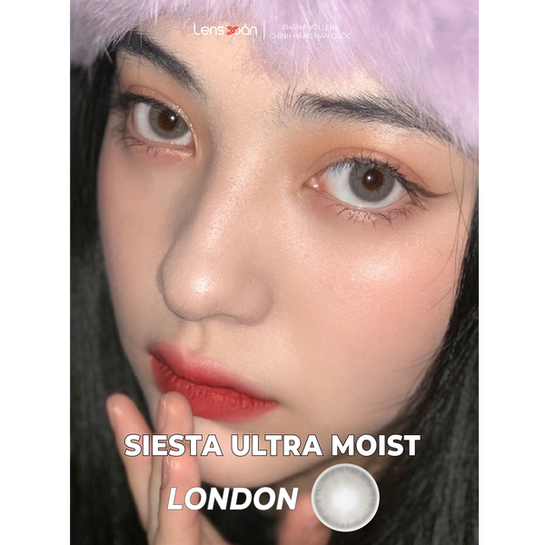 Kính áp tròng Siesta Ultra Moist London hãng Color CL - Lens xám thuần