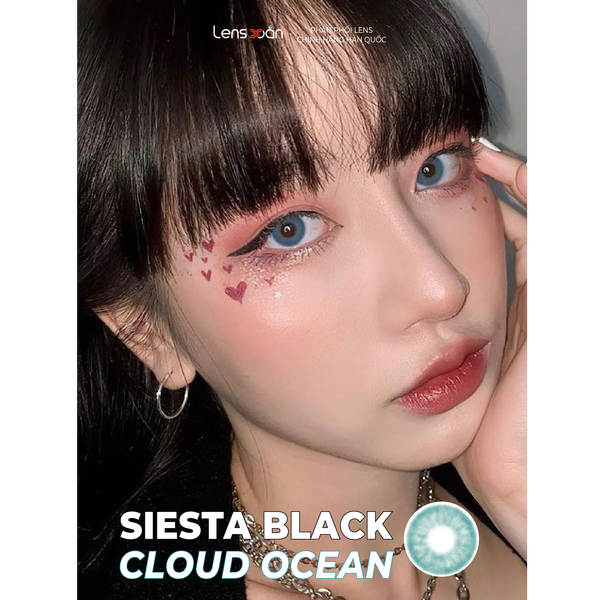 Kính áp tròng Siesta Black Cloud Ocean hãng Color CL - Lens ngọc bích
