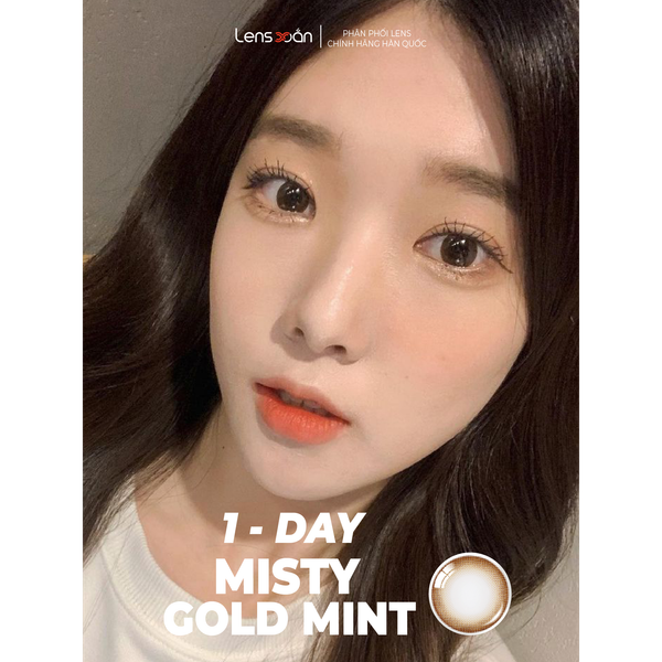Lens 1 ngày Misty Gold Mint - Olens Lens nâu tự nhiên dùng hàng ngày