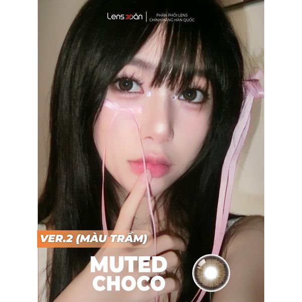 Lens Nâu Choco tự nhiên có viền Muted Choco (v2) - Olola