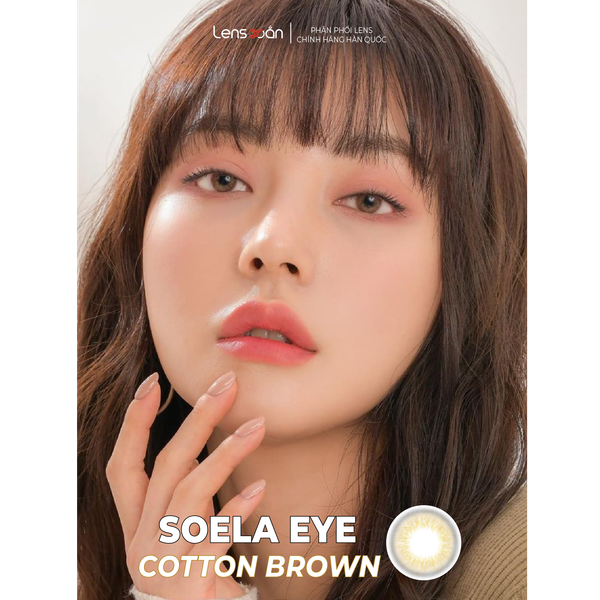 Kính áp tròng Soela Eye Cotton Brown hãng I-Sha - Lens nâu vàng nắng