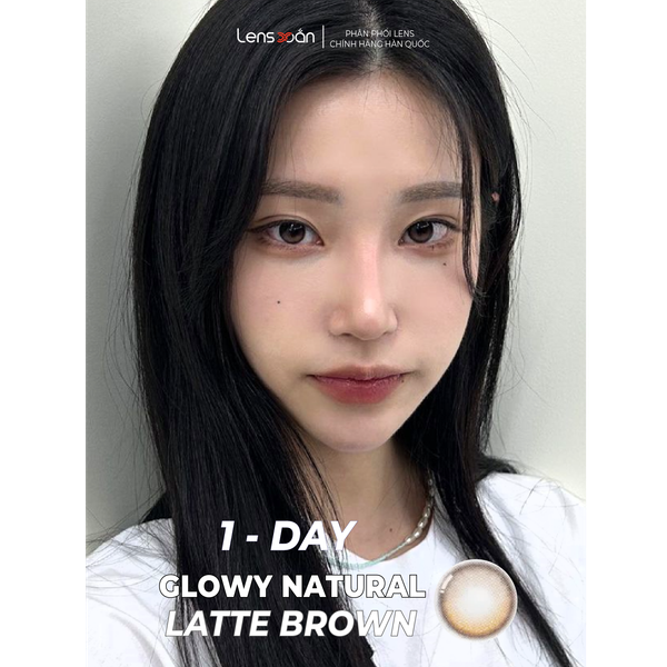 Lens 1 ngày Glowy Natural Latte Brown - Olens