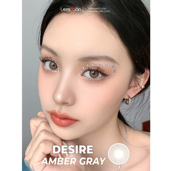 Kính áp tròng Desire Amber Gray hãng Idol Lens - Lens xám rêu ánh nâu