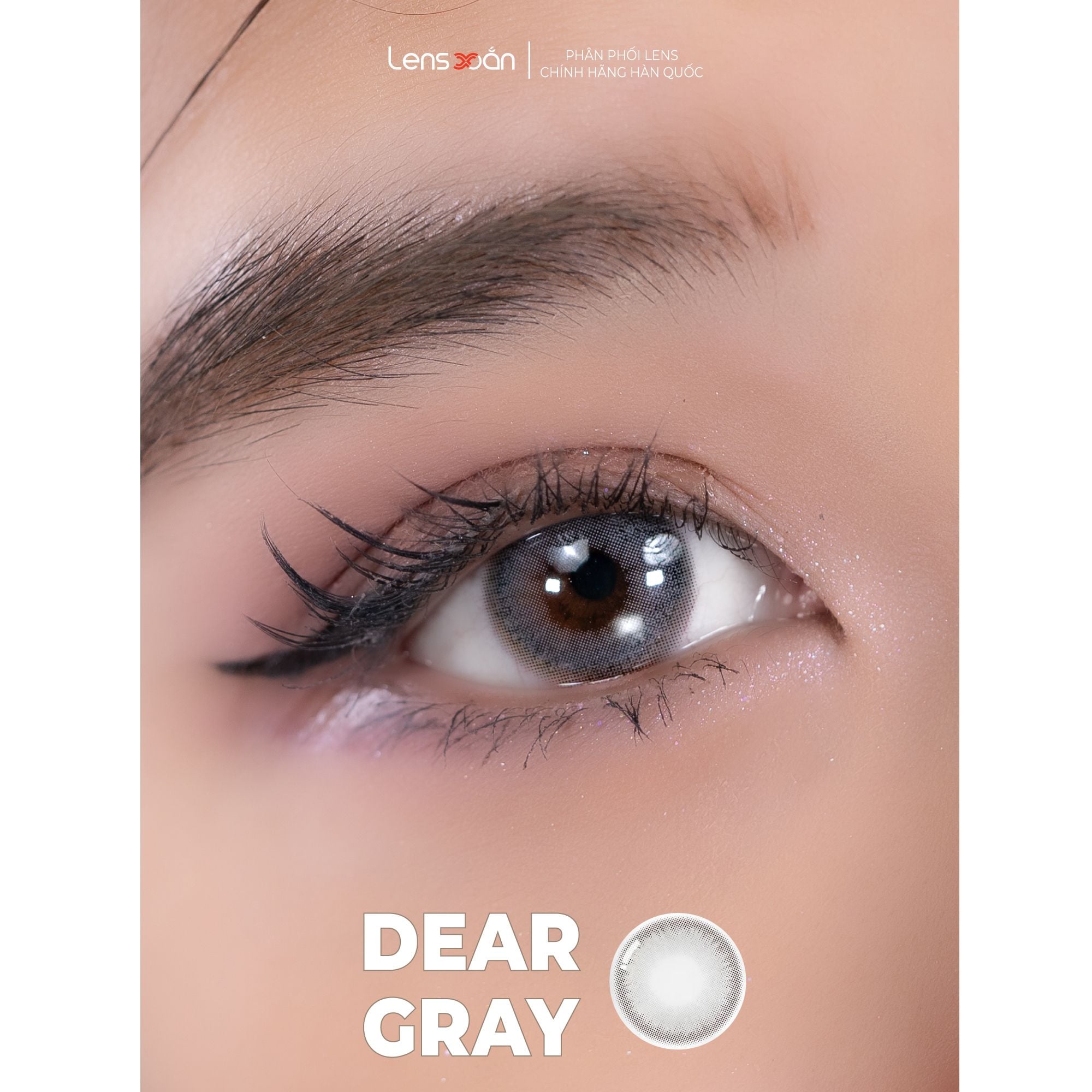 Lens 6 tháng Dear Gray hãng OLENS - Hàn Quốc, Lens Black Pink