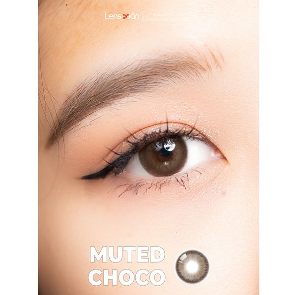Lens Nâu Choco tự nhiên có viền Muted Choco - Olola