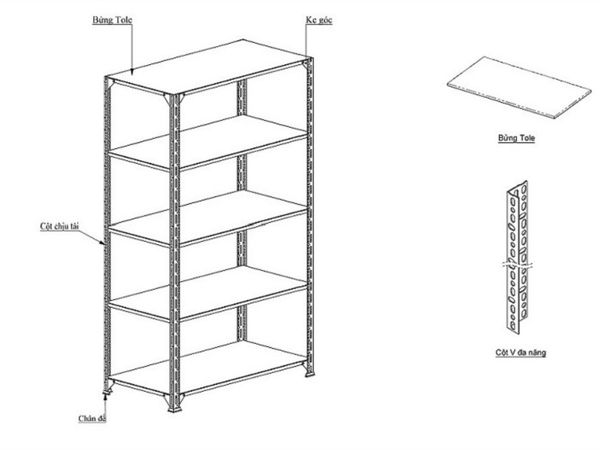 V hole shelves – INDUSTRIAL RACKING SYSTEM
