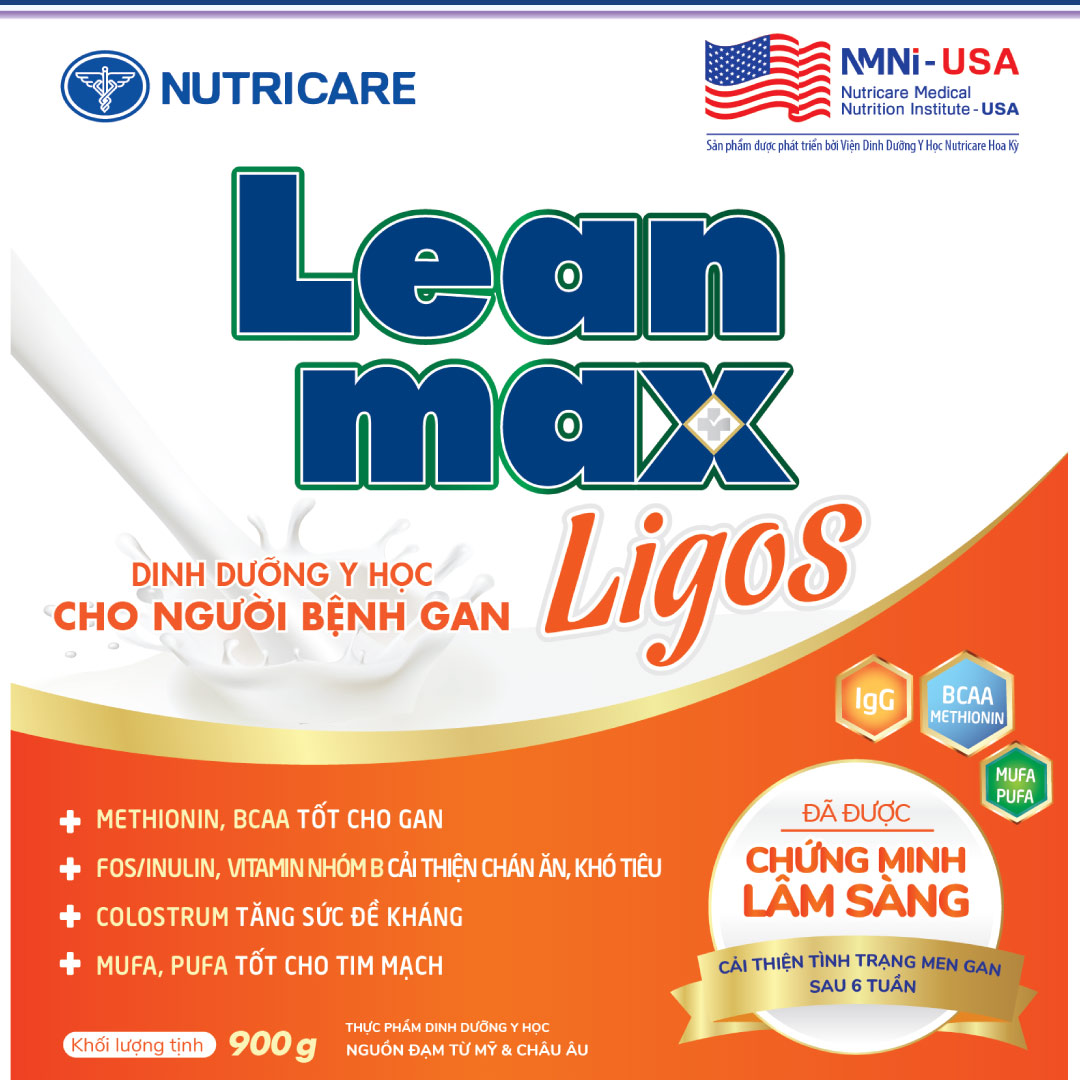 Leanmax Ligos 900g - Dinh dưỡng y học cho người bệnh gan, xơ gan
