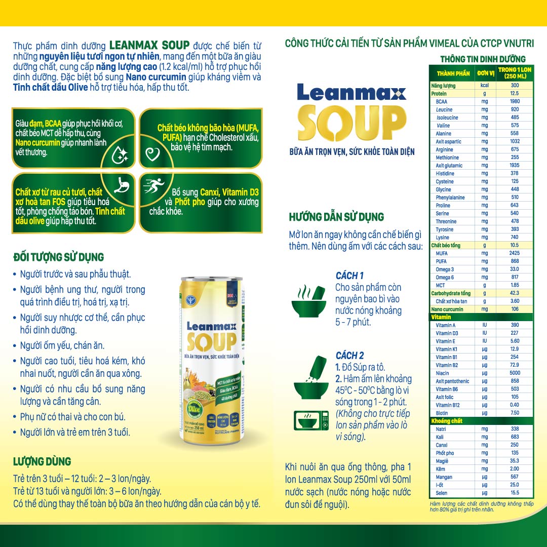 Lon Leanmax Soup 250ml - Bữa ăn toàn diện - Sức khỏe toàn diện – Dinh ...