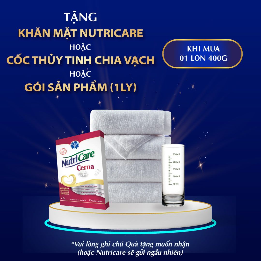 01 lon Nutricare Cerna 400g - Sữa dành cho bệnh nhân đái tháo đường – Dinh dưỡng y học