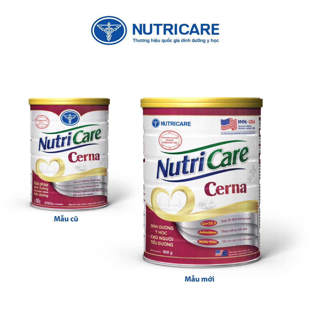 Combo 02 lon Nutricare Cerna 900g - Dinh dưỡng tiểu đường – Dinh dưỡng y học