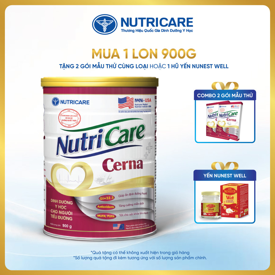 Sữa Nutricare Cerna 900g - Sữa dành cho bệnh nhân tiểu đường – Dinh dưỡng y học